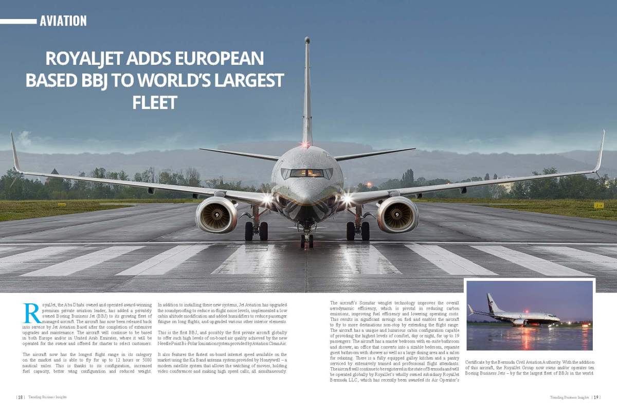 RoyalJet Adds European Based BBJ to World’s Largest Fleet – Business ...